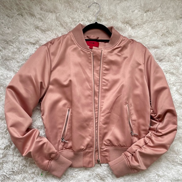 Hugo Boss | Jackets & Coats | Hugo Boss Pink Bomber Jacket With ...